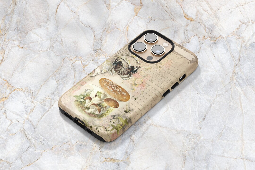 Woodland Mushroom & Moth Phone Case in Vintage Aesthetic Cottagecore ...