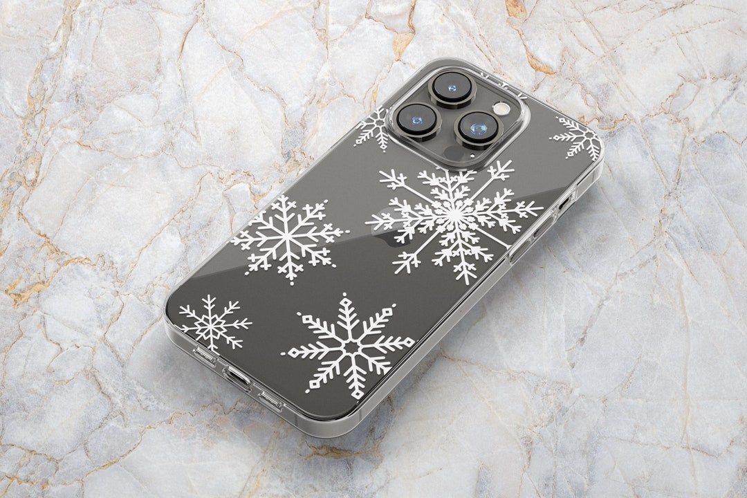 Snowflake Phone Case in Clear - Christmas Winter Phone Case - Holiday ...
