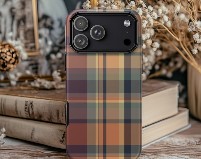 Fall Plaid Phone Case in Muted Neutral Colors -iphone 17 Air 17 Pro Max ...