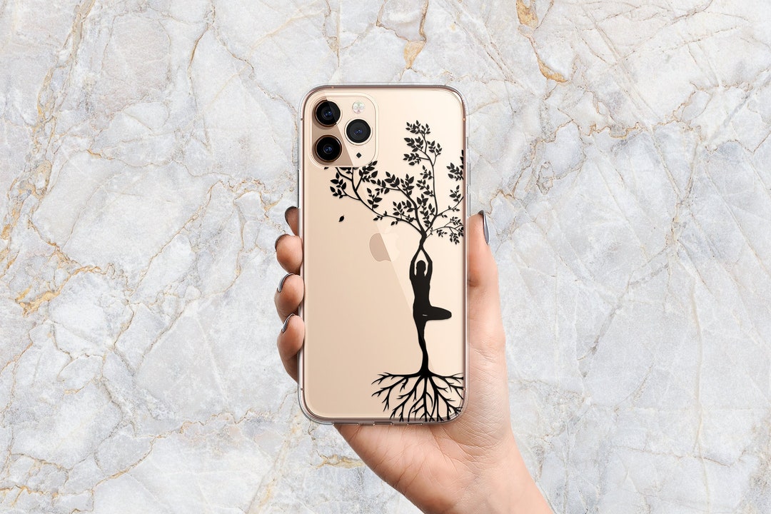 Yoga Tree of Life Phone Case in Black & Clear - Health Fitness - Mind ...