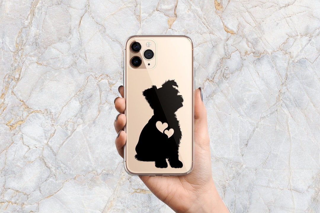 Yorkshire Terrier Silhouette Phone Case in Black & Clear - Dog Phone ...