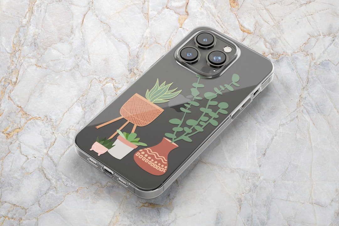 Potted Plants Phone Case W/ Succulents & Snake Plant in Clear - Spring ...