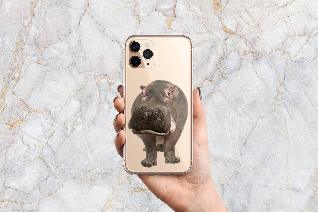 Hippo Phone Case in Clear Realistic Animal Phone Case Hippopotamus ...