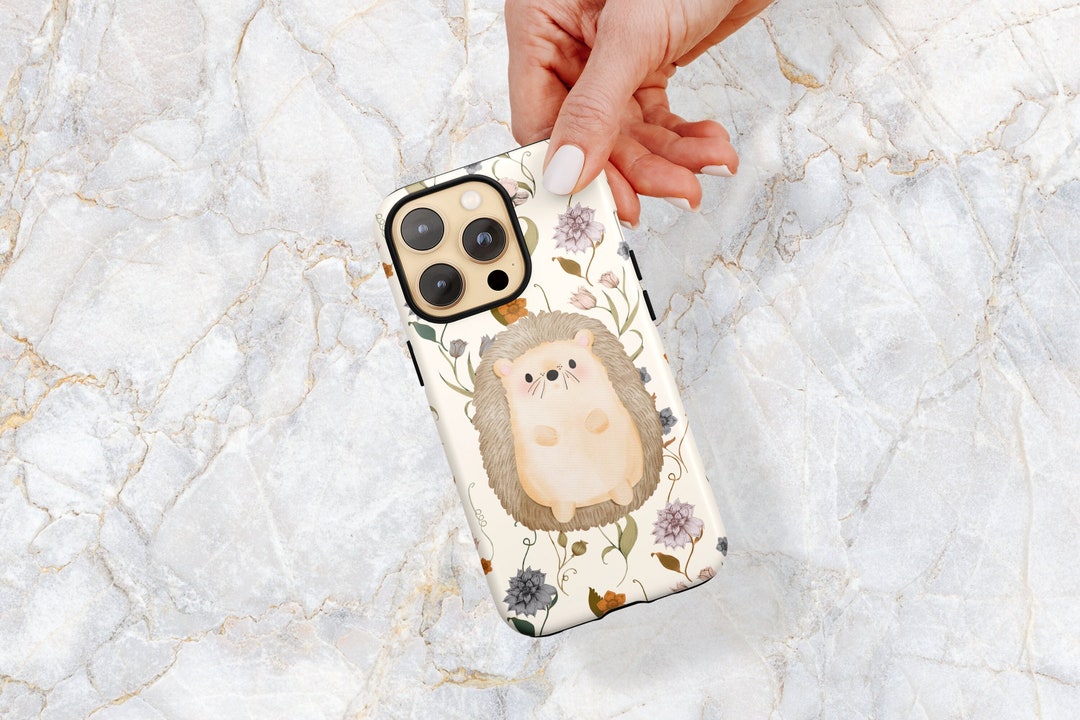 Cottagecore Hedgehog Phone Case W/ Florals -- iPhone XS / Glossy Finish ...