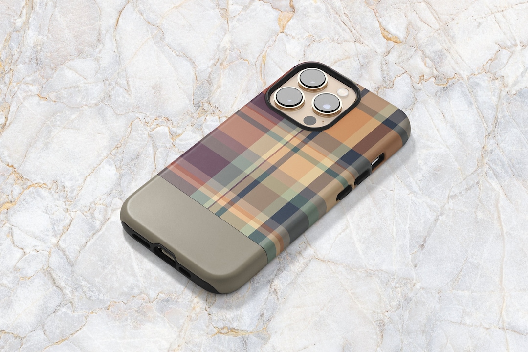 Plaid & Olive Phone Case - Winter Phone Case in Muted Natural Colors ...