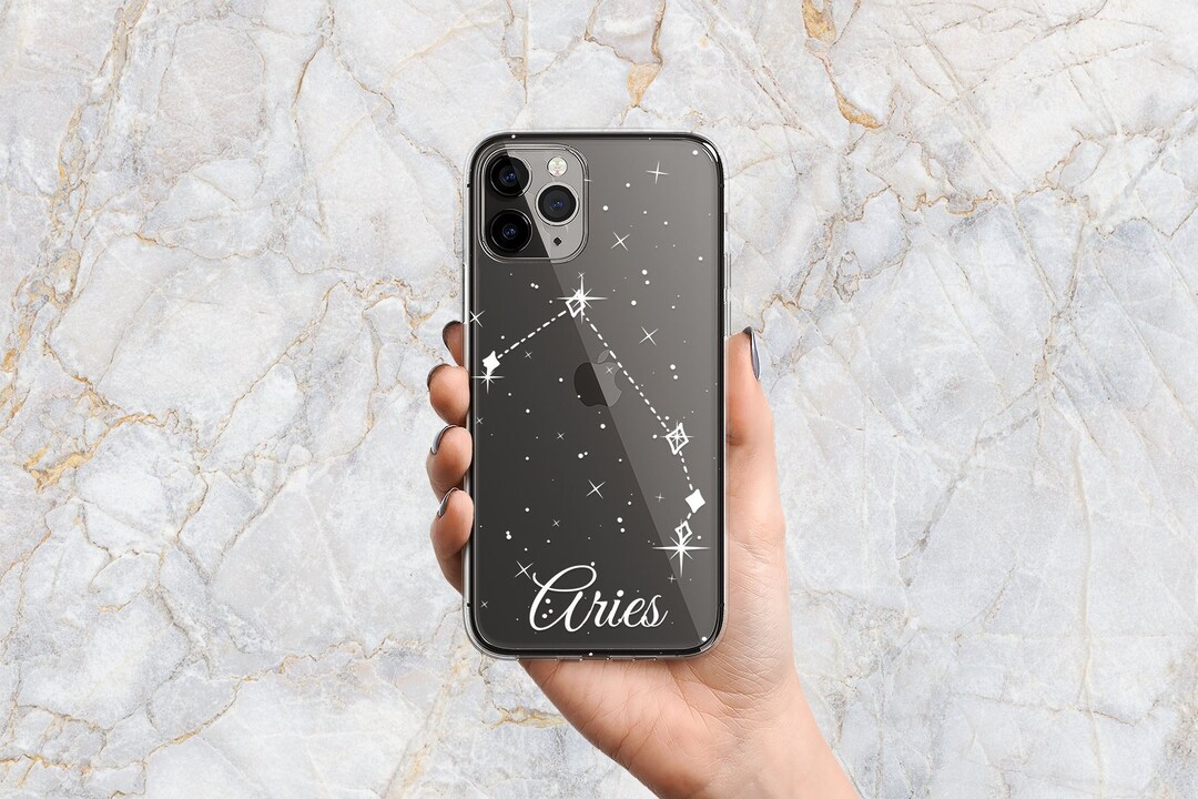 Aries Phone Case in Clear - Zodiac Phone Case - Celestial Star Sign ...