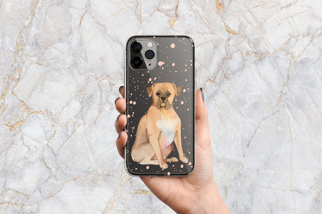 Cute Boxer Phone Case in Clear Pet Dog Phone Case Dog Mom Gift For Dog ...