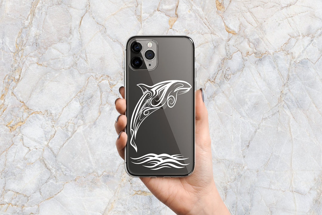 Orca Whale Phone Case Scandinavian Style in White & Clear Killer Whale ...