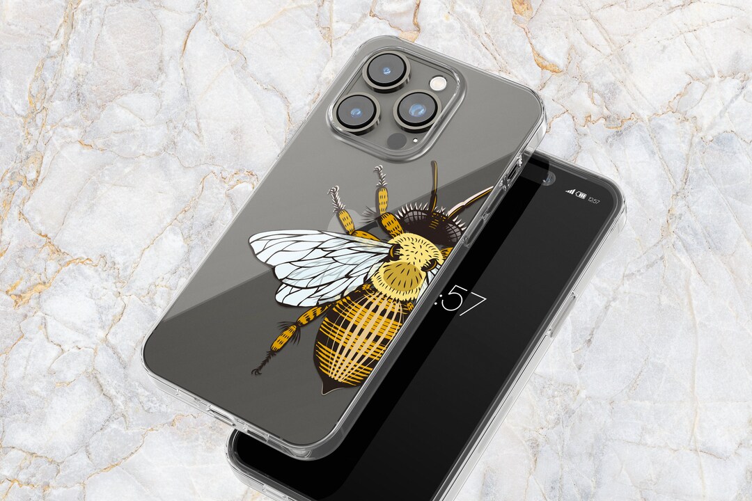 Large Honey Bee Phone Case in Clear Bugs and Insects Spring Phone Case ...