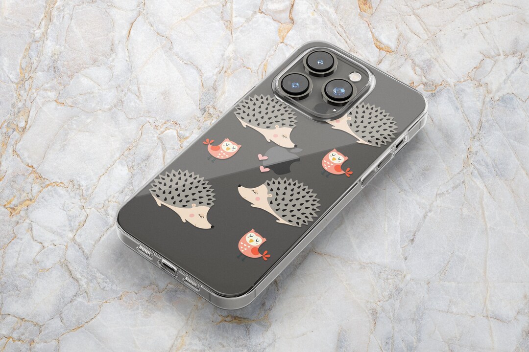 Hedgehogs & Tiny Owls Phone Case in Clear Cute Animal Phone - Etsy.de