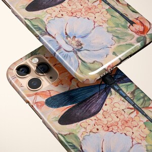 Dragonfly Phone Case Floral Phone Case Flower Botanical Insect Nature ...