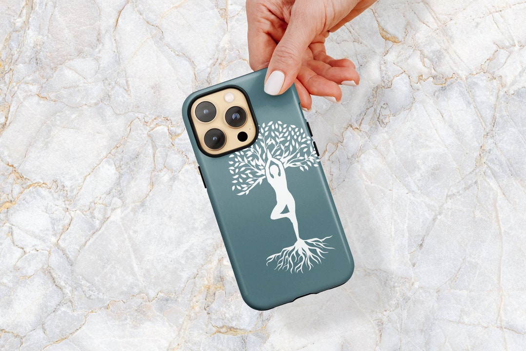 Yoga Tree of Life Phone Case in Teal & White - Fitness Health - Mind ...