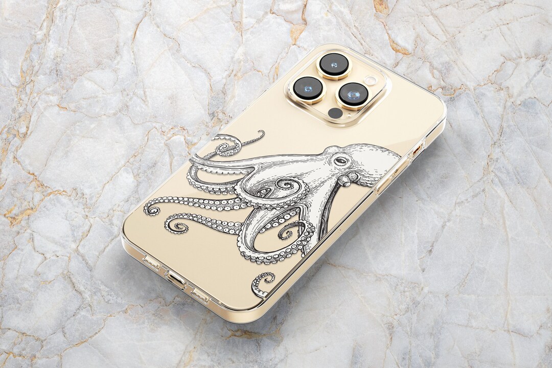 Octopus Phone Case in White & Clear - Island Life - Ocean Sea Creatures ...
