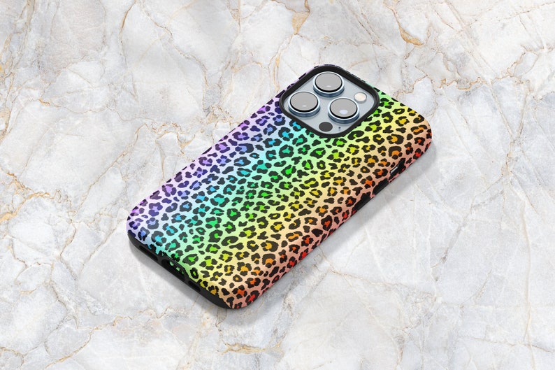 90's Nostalgia Rainbow Leopard Print Phone Case - Kidcore Aesthetic ...