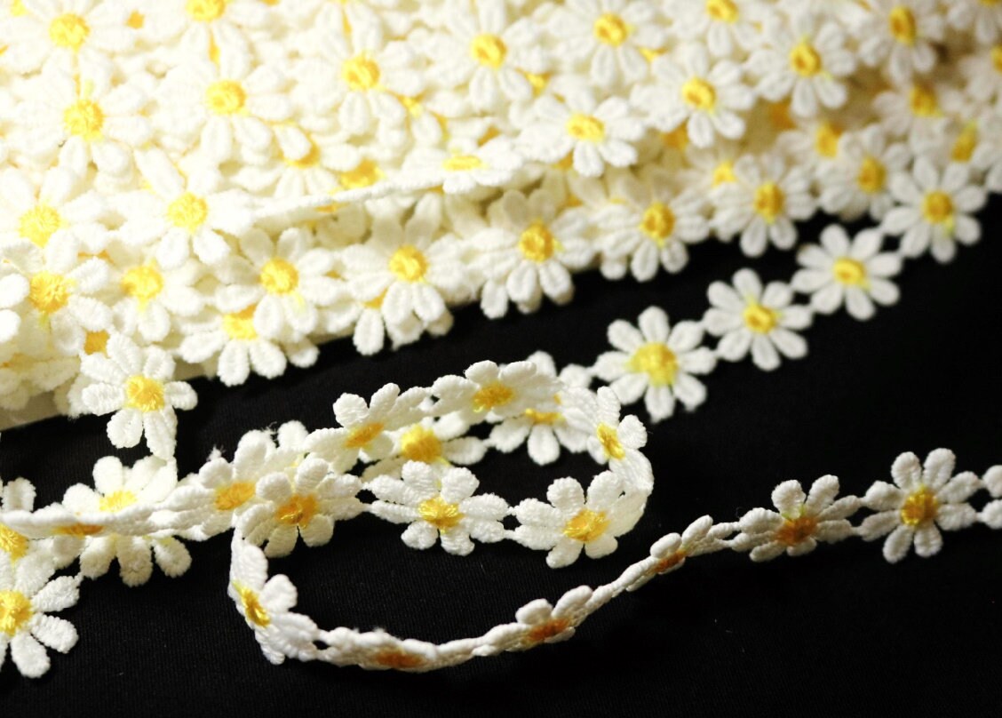 Mini Daisy Trim Sunflower Chain Trim Sunflower Embroider | Etsy