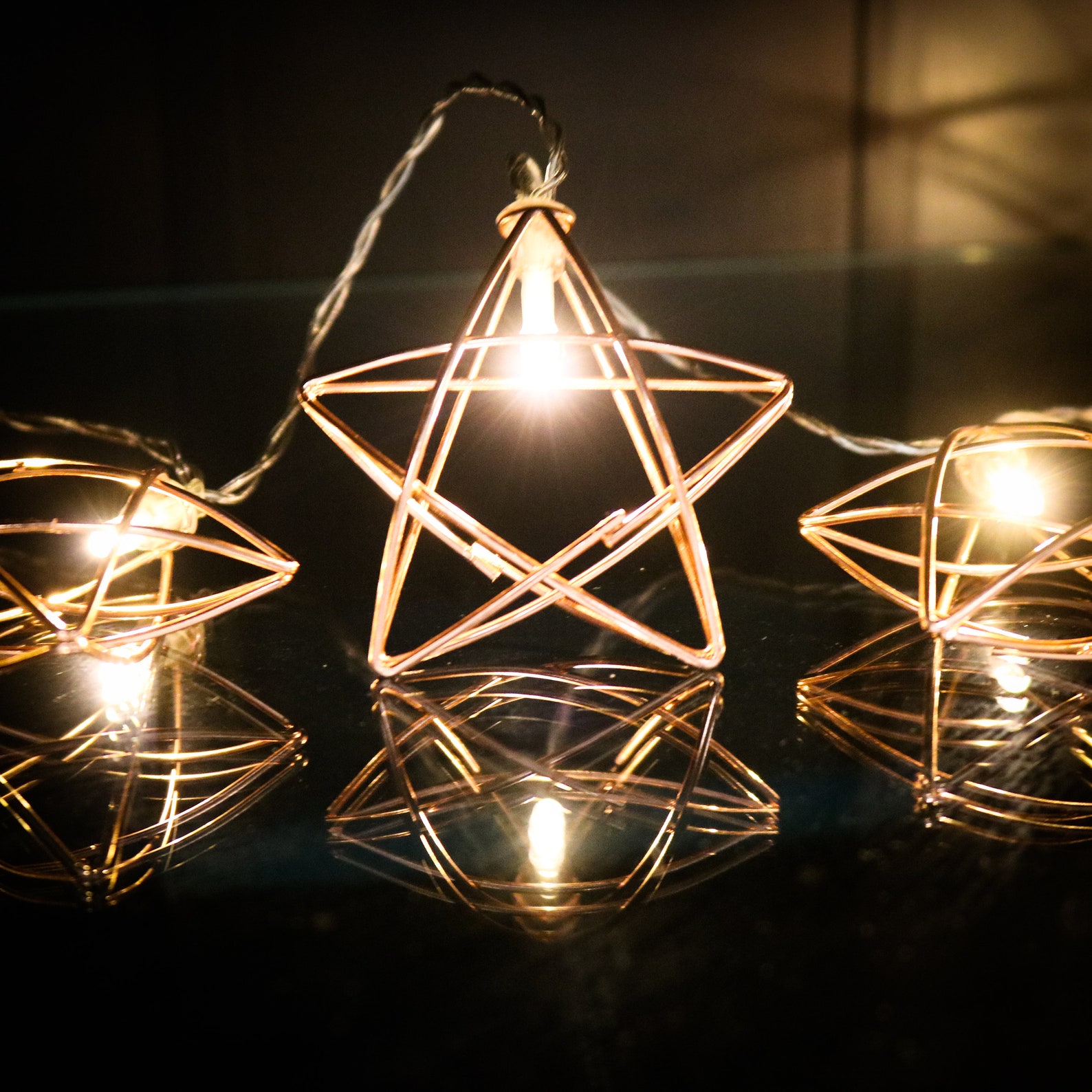 Big Star String Lights Rose Gold Star Lights Fairy String - Etsy
