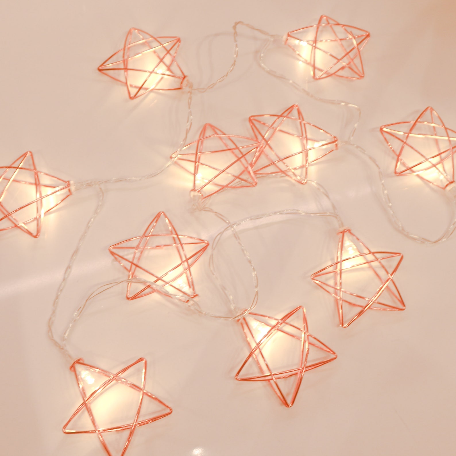 Big Star String Lights Rose Gold Star Lights Fairy String - Etsy