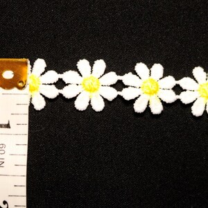Mini Daisy Trim, Sunflower Chain Trim, Sunflower Embroider Applique ...