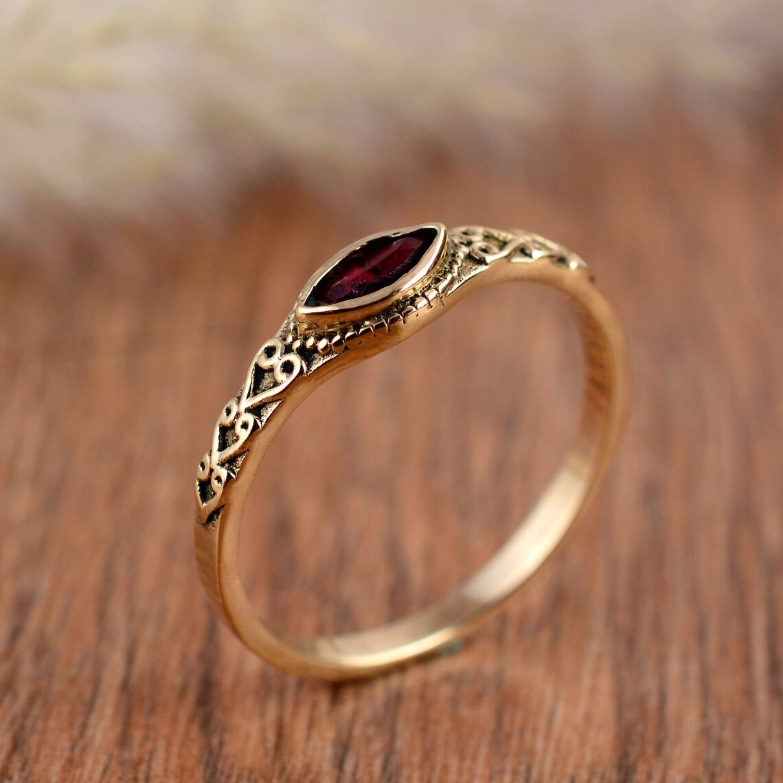 Natural Garnet Ring,birth Stone Ring,garnet Gemstone Ring,minimalist ...