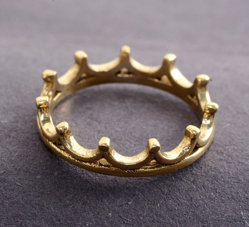 Gold Crown Band-princess Crown Ring-crown Band-gold Ring-crown Stacking ...