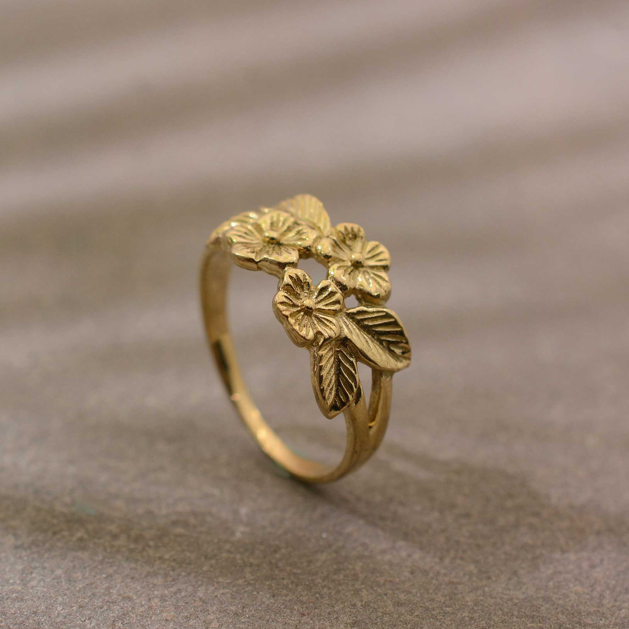 Gold Flower Women Ring, Couple Ring, Purpose Ring, Beautiful Ring ...