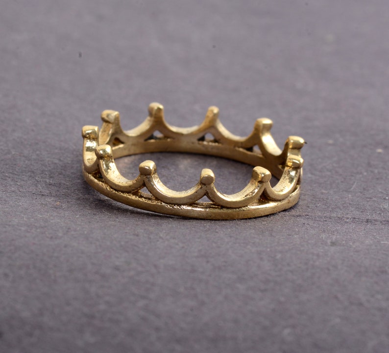 Gold Crown Band-princess Crown Ring-crown Band-gold Ring-crown Stacking ...
