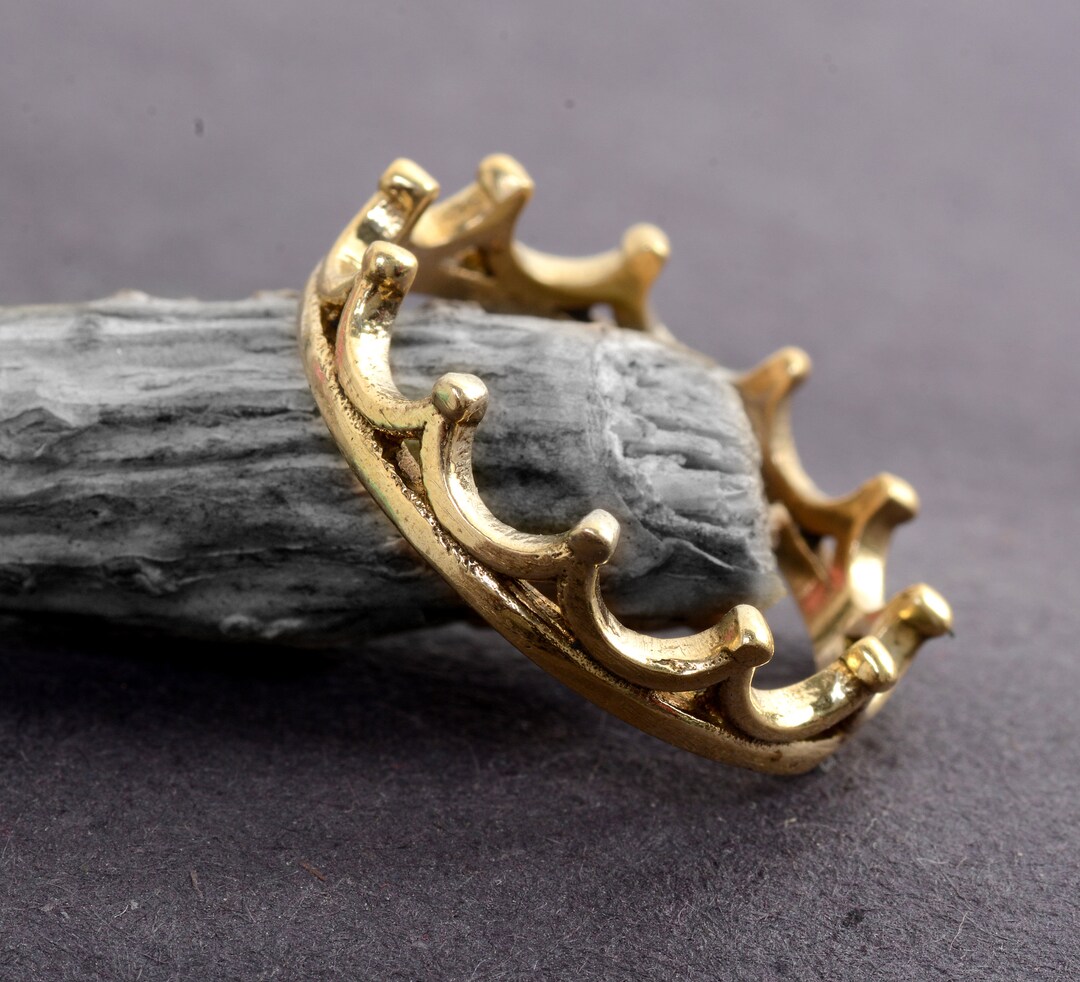 Gold Crown Band-princess Crown Ring-crown Band-gold Ring-crown Stacking ...