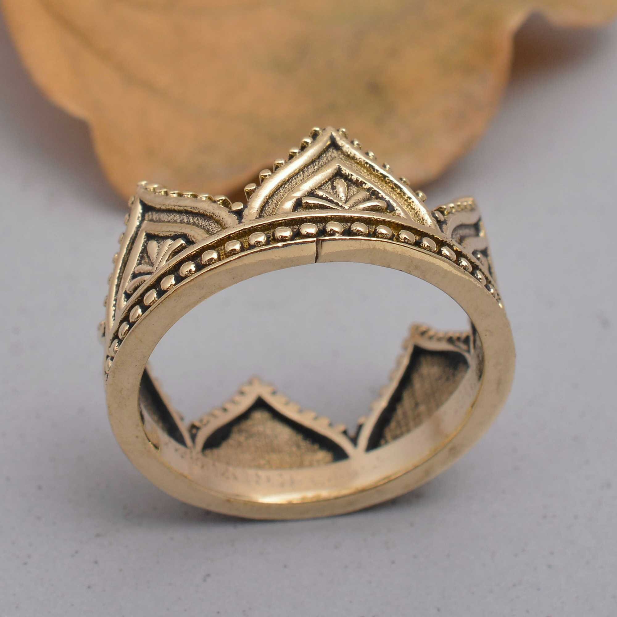 18k Gold Crown Ring Crown Jewelry Promise Ring Kings - Etsy