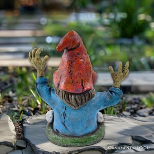 Zombie Gnome Garden Statue, 8" Outdoor Halloween Figurine Yard ...