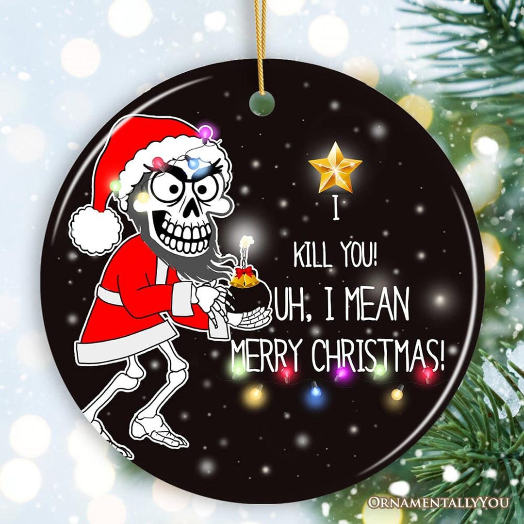 Hilarious Skeleton Bomber Christmas Ornament, Bomb for a Present Funny ...
