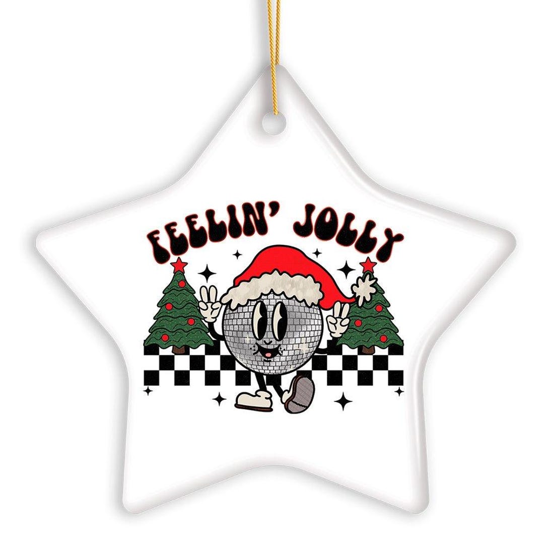 Feelin Jolly Retro Disco Christmas Ornament - Etsy