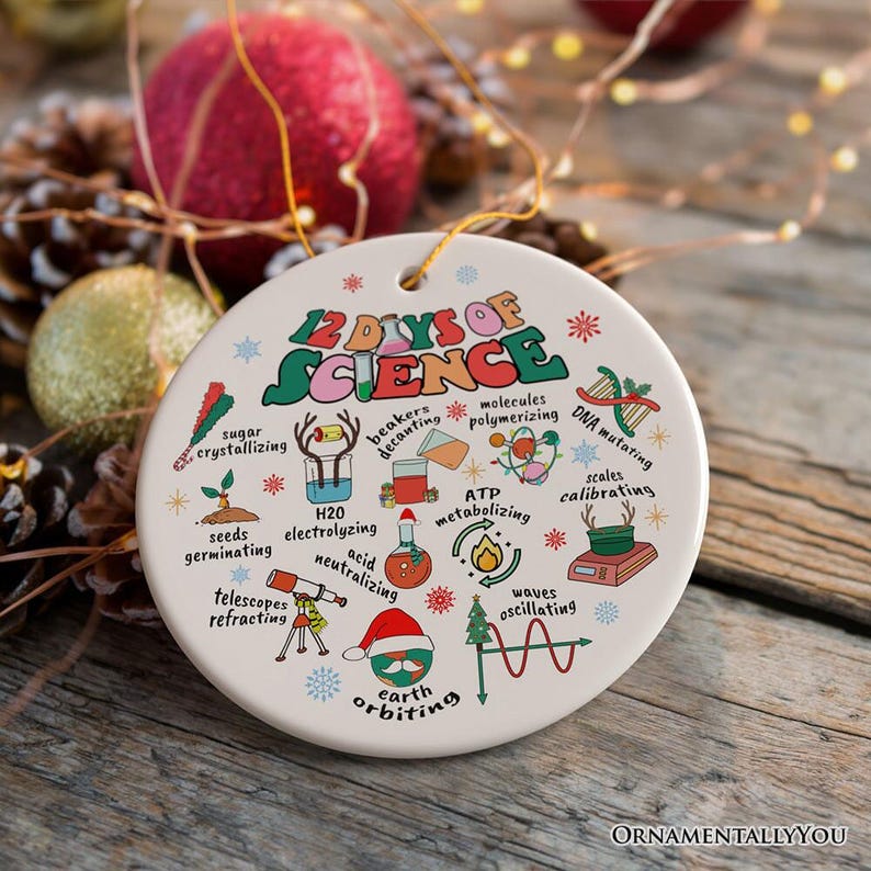 12 Days of Science Ornament, Christmas Gift for Scientist Nerd or ...