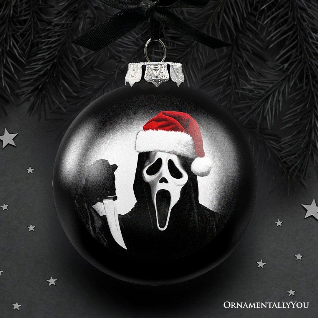 Scarface Christmas Spooky Portrait Glass Ornament, Black Horror ...