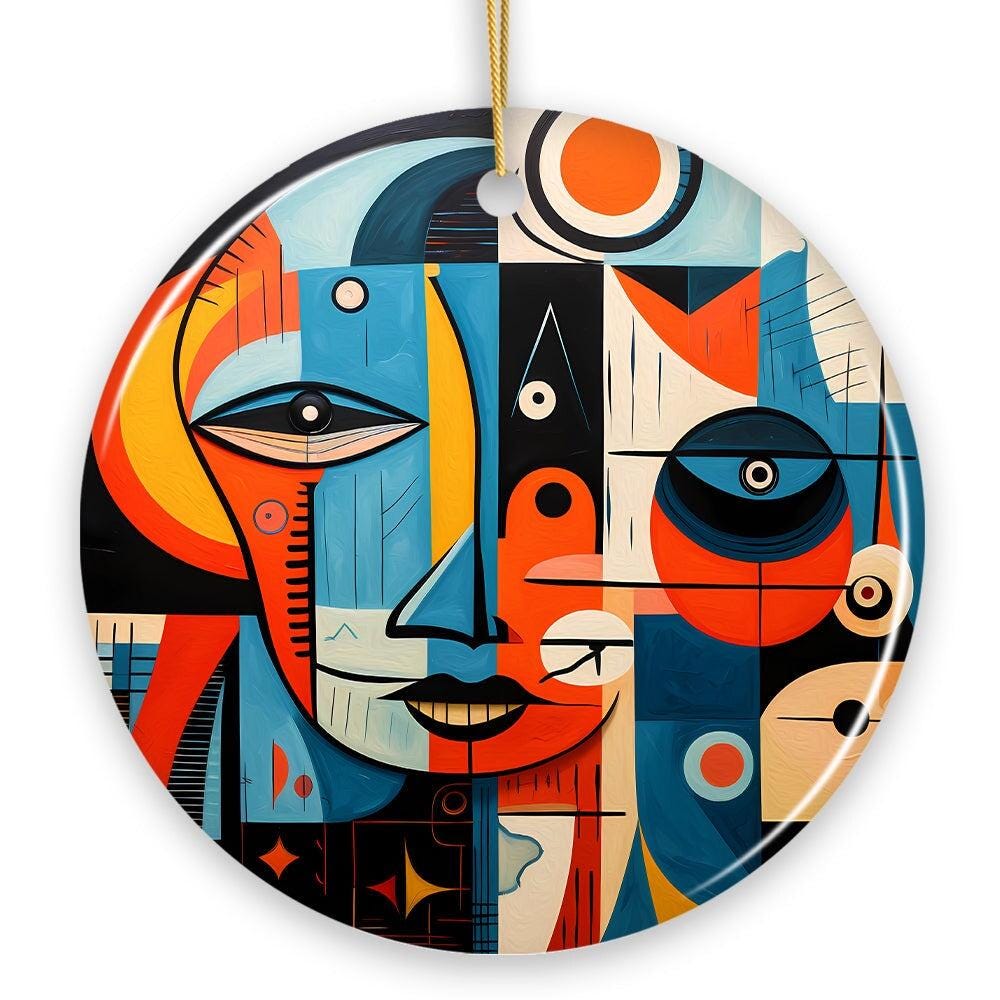 Pablo Picasso Modernist Mosaic Round Ceramic Ornament, Abstract Cubist ...