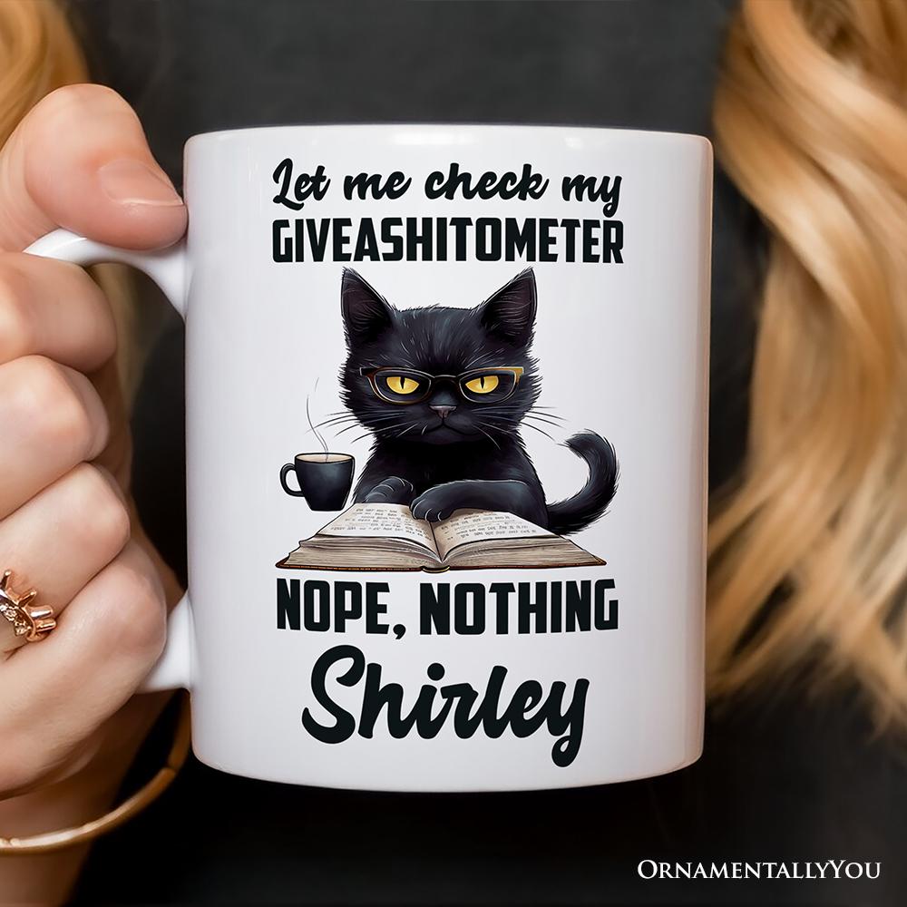I Could Not Care Less Cat Personalized Mug, Sarcastic Black Cat Gift ...