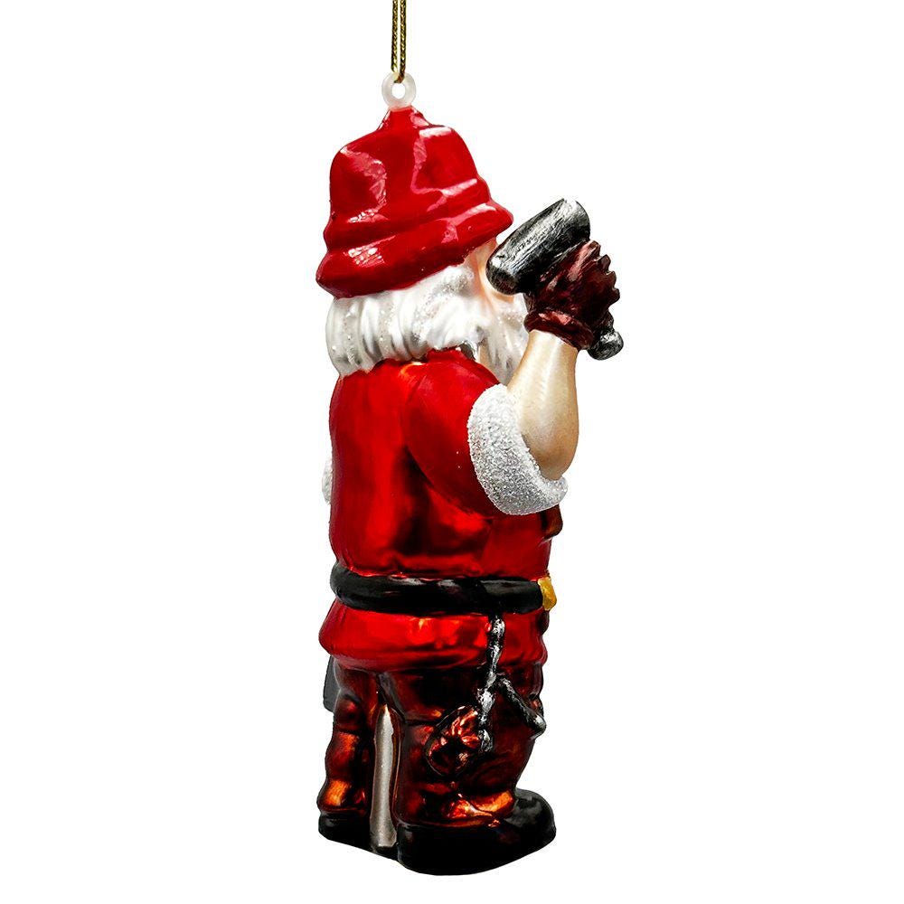 Handyman Santa Glass Ornament, Skilled Builder, Tradesman and Repairman ...