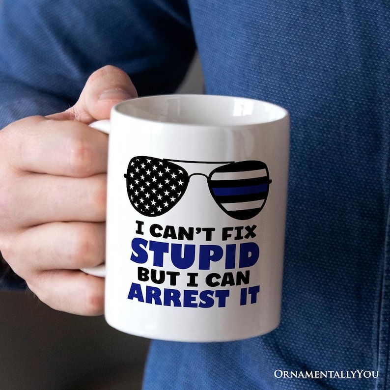 Police Officer Personalized Mug, I Can't Fix but I Can Arrest It Gift ...