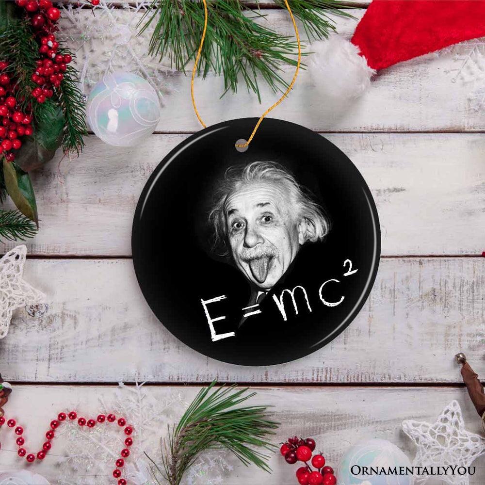 Physics Genius Albert Einstein Ceramic Ornament, Famous Equation ...