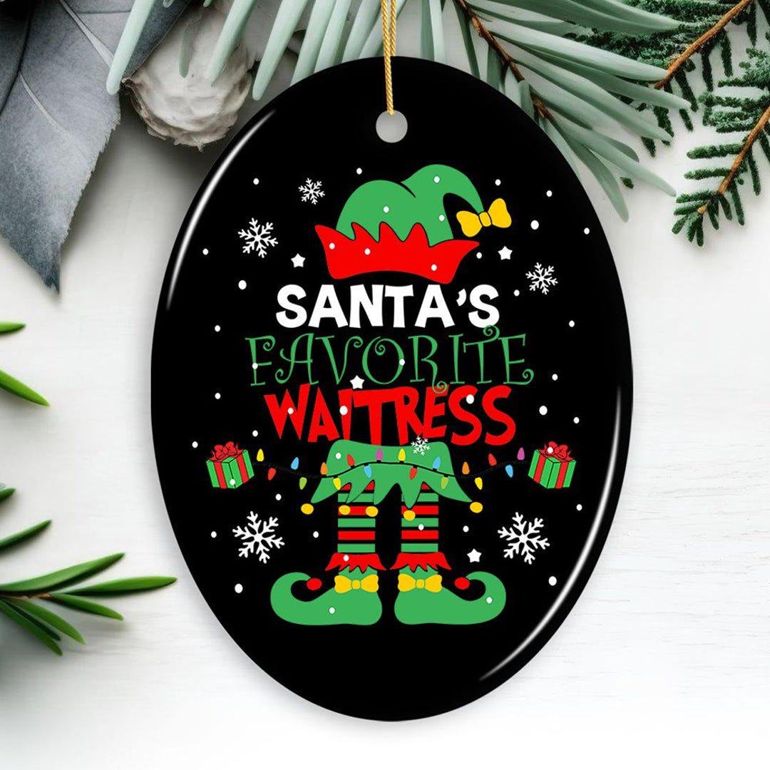 Santa's Favorite Waitress Christmas Ornament - Etsy