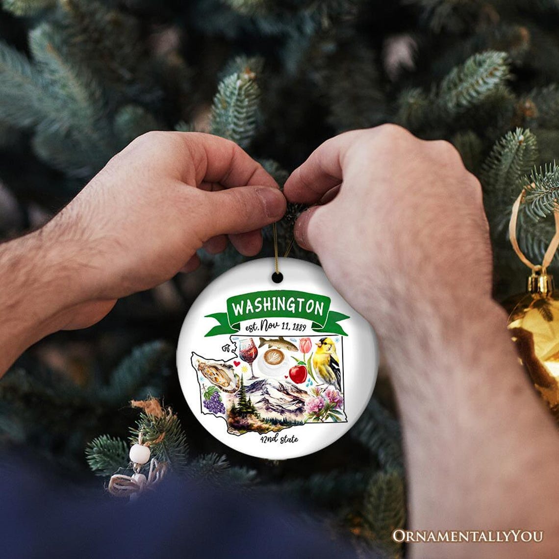 Artistic Washington State Themes and Landmarks Christmas Ornament - Etsy