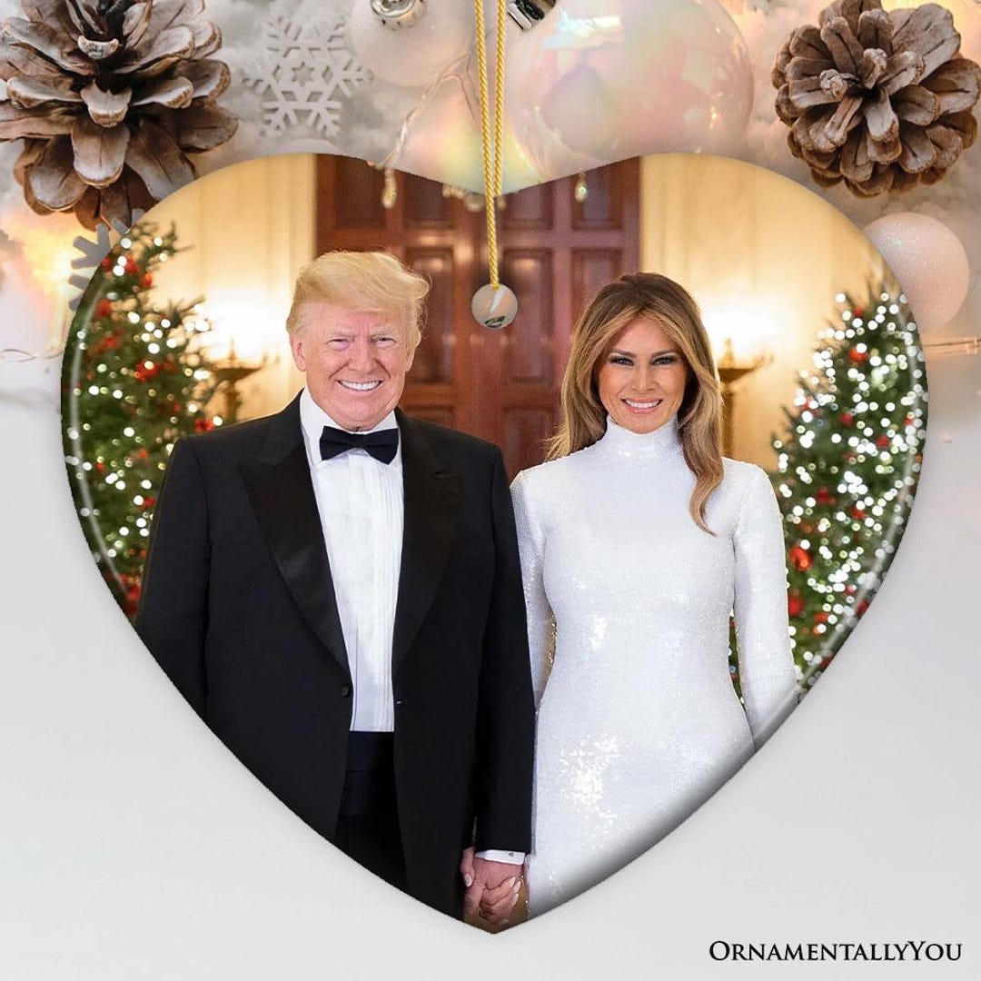 Donald Trump and Melania Trump Christmas Ornament, Sophisticated ...