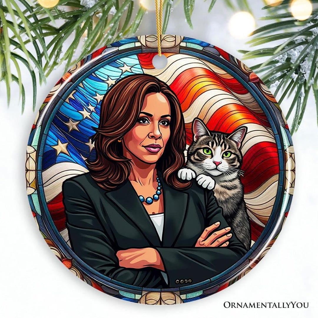 Kamala Harris Patriotic Paws Ornament, Inspiring Symbol of Strength and ...