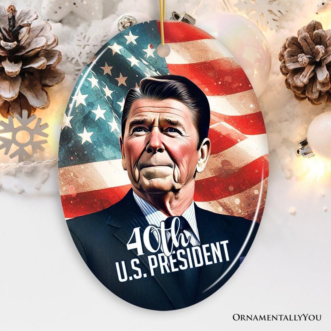 Ronald Reagan 40th US President Vintage Ornament, American Conservative ...