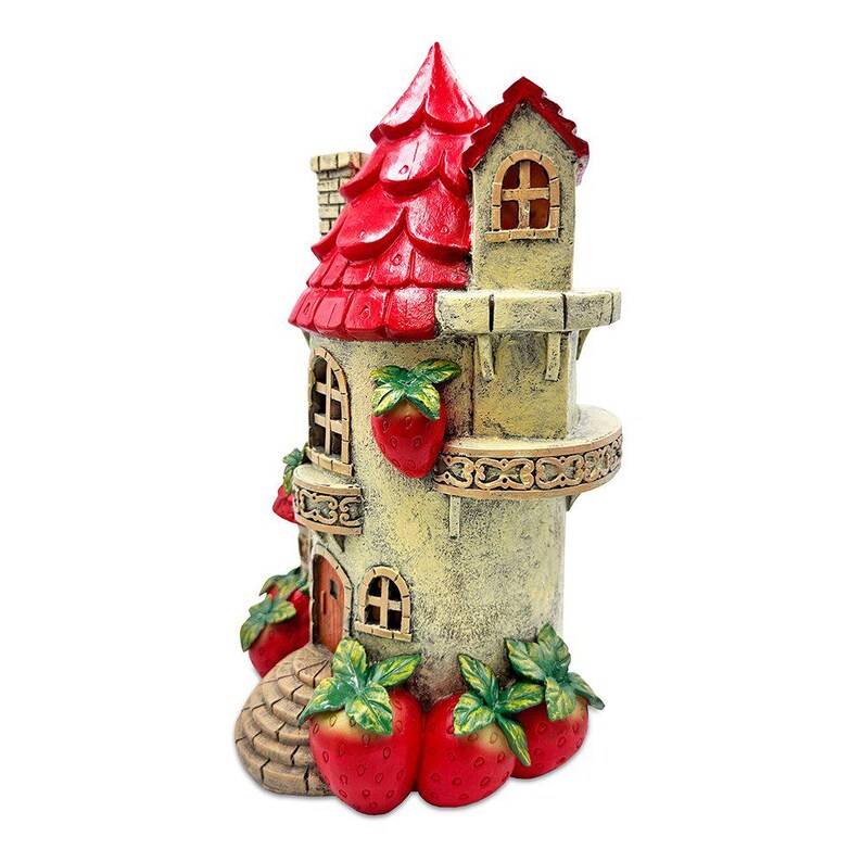 Solar Powered Strawberry Fairy Home Garden Statue, 10" Unique Spring ...