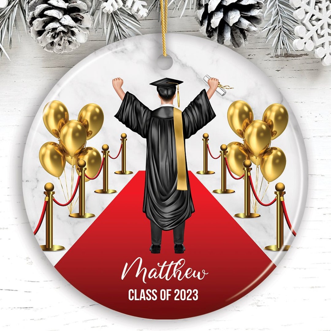 Personalized Male Graduation Ceremony Ornament, School Grad Teenage or ...