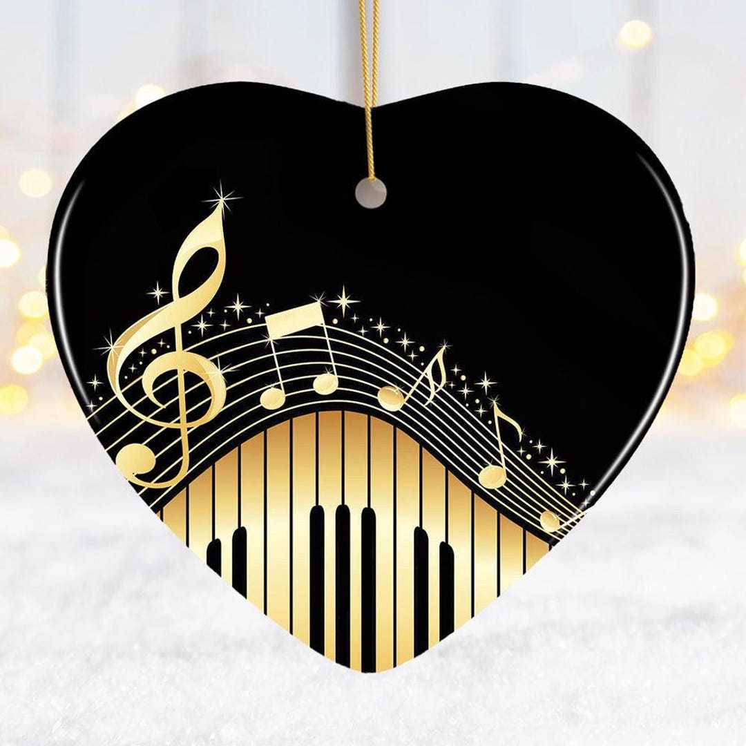 Elegant Gold Music Note Piano Keys Ornament - Etsy