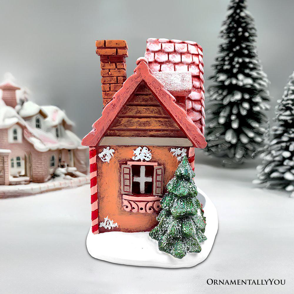 Sparkling Pink Winter Magic LED Gingerbread Home Figurine, 7" Lighted ...
