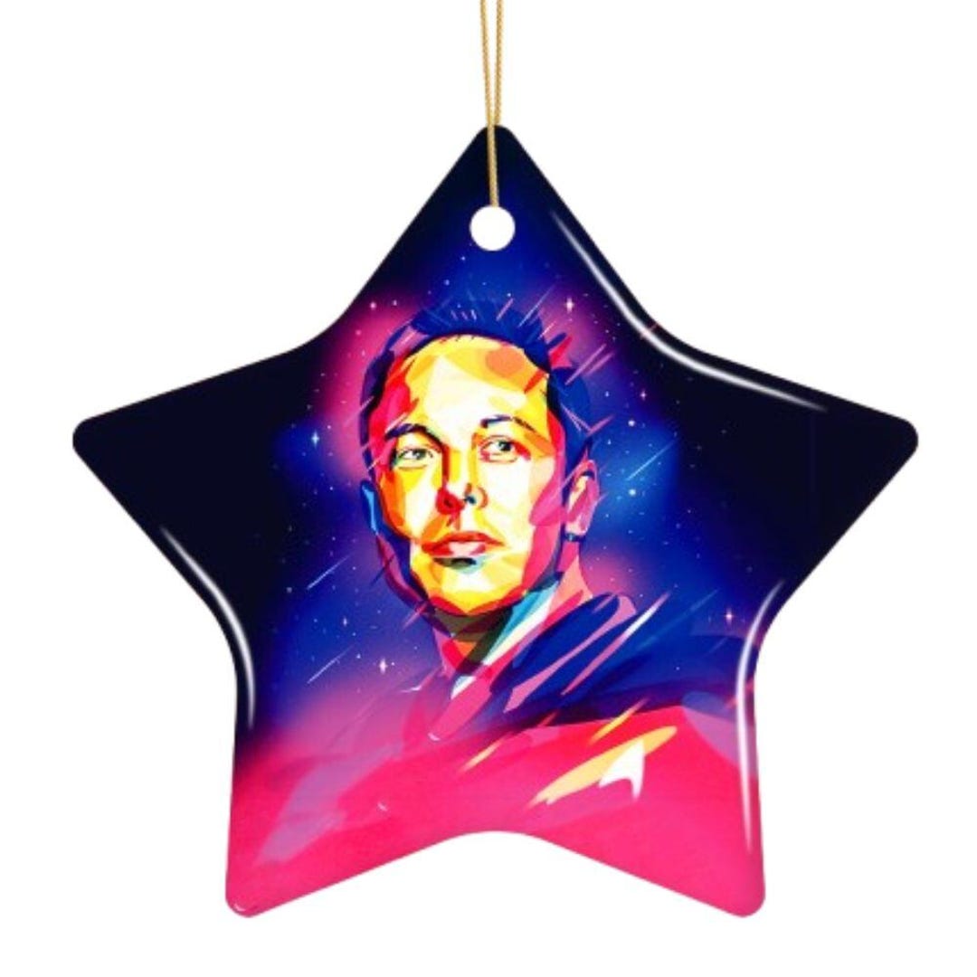 Elon Musk Christmas Ornament, Abstract Digital Art Tesla and Spacex - Etsy