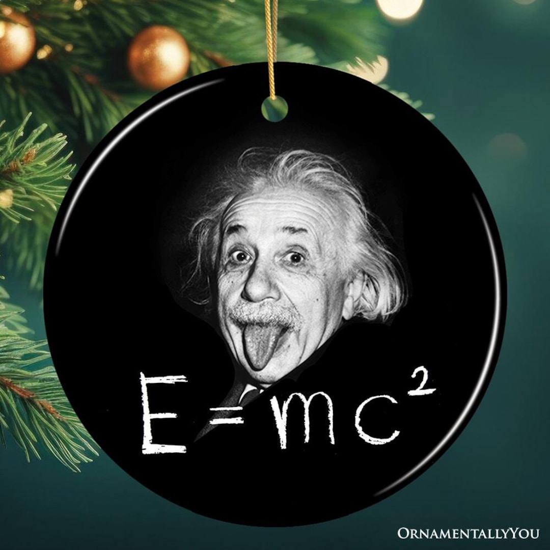 Physics Genius Albert Einstein Ceramic Ornament, Famous Equation ...