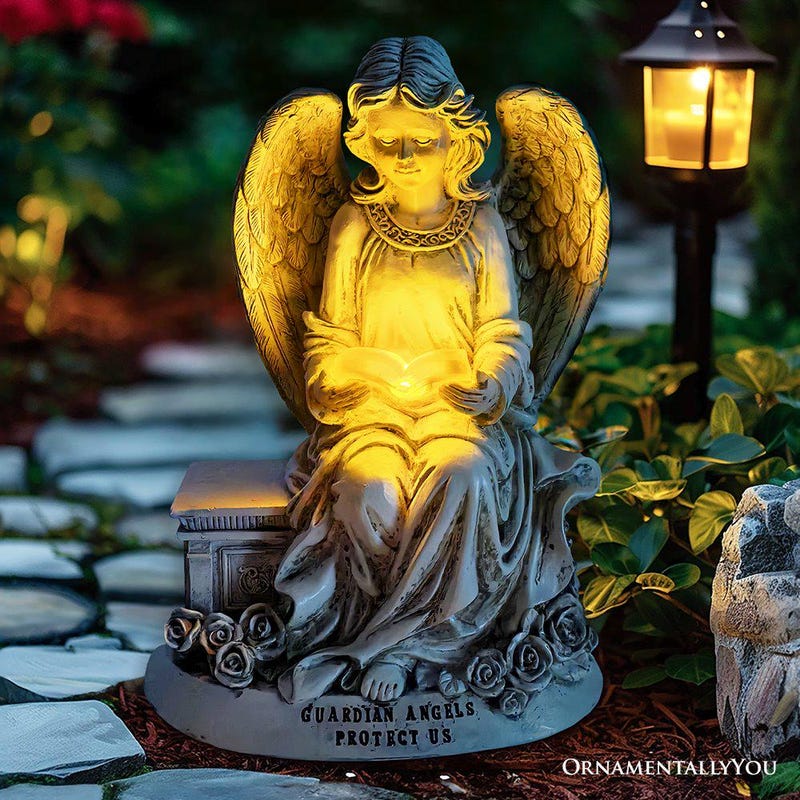 Solar Garden Angel Statue - Etsy